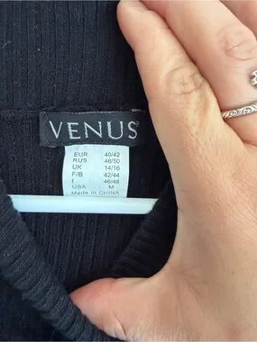 VENUS | Tops | Venus Black Ribbed Mock Neck Tank | Poshmark